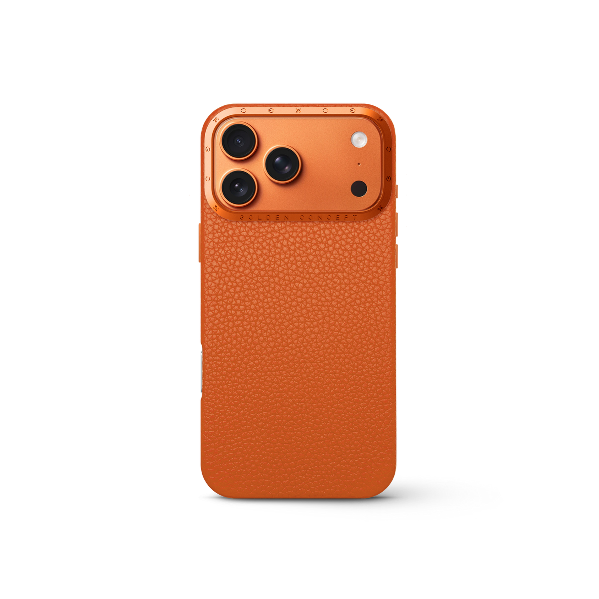 Orange Leather iPhone 17 Pro, Pro Max & Air Case | GOLDEN CONCEPT™
